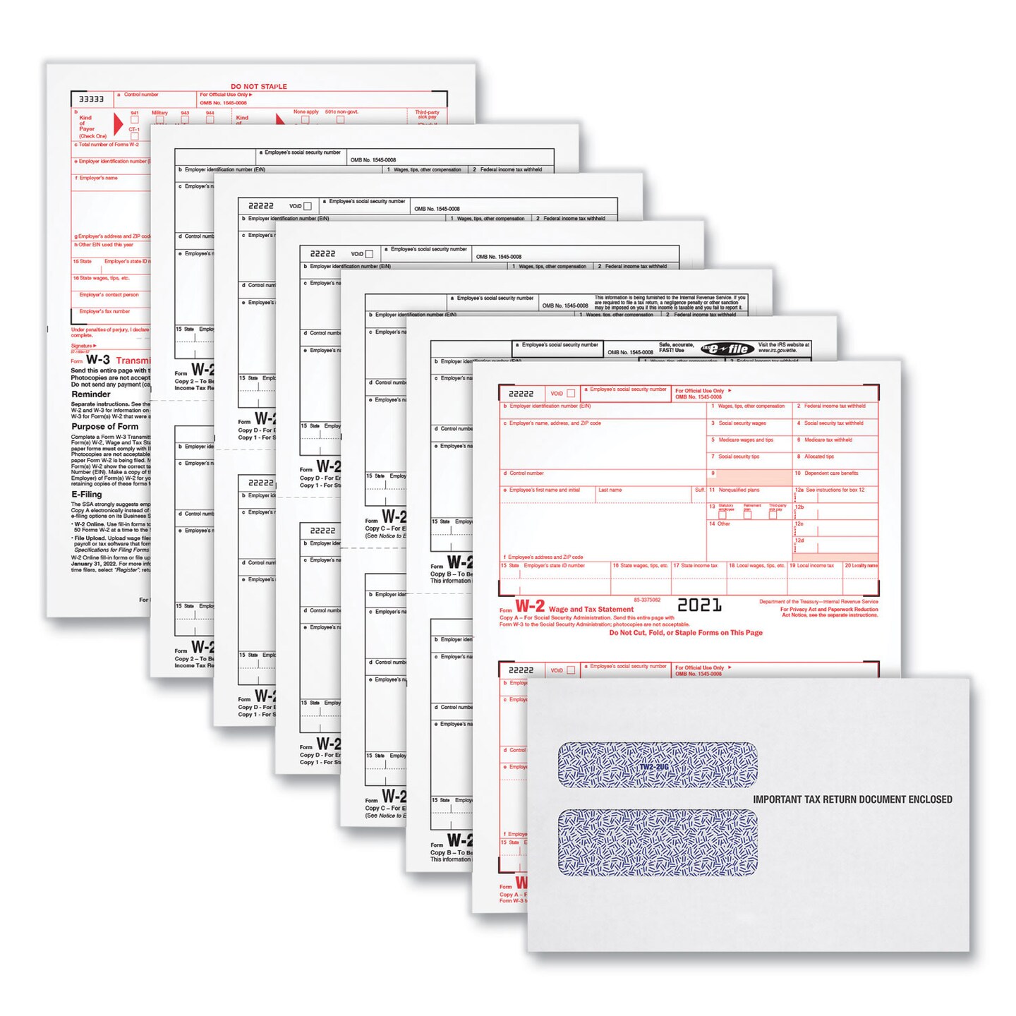 TOPS W-2 Tax Form/Envelope Kits Six-Part Carbonless 8.5 x 5.5 2/Page 24 ...
