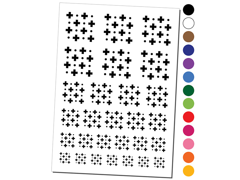 Swiss Cross with Dots Repeating Pattern Temporary Tattoo Water ...