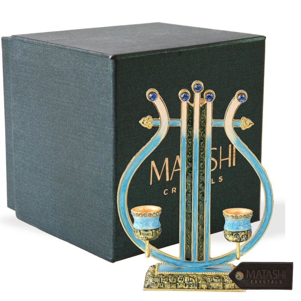 Matashi Oil Candle Holders Displays 2 Candles Blue And Green Colors ...