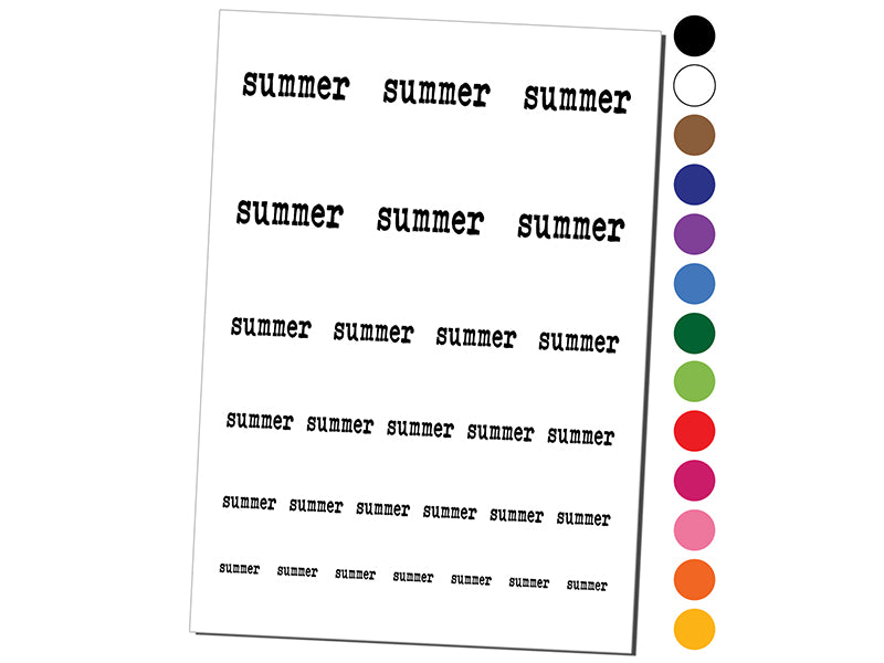 Summer Fun Text Temporary Tattoo Water Resistant Fake Body Art Set ...