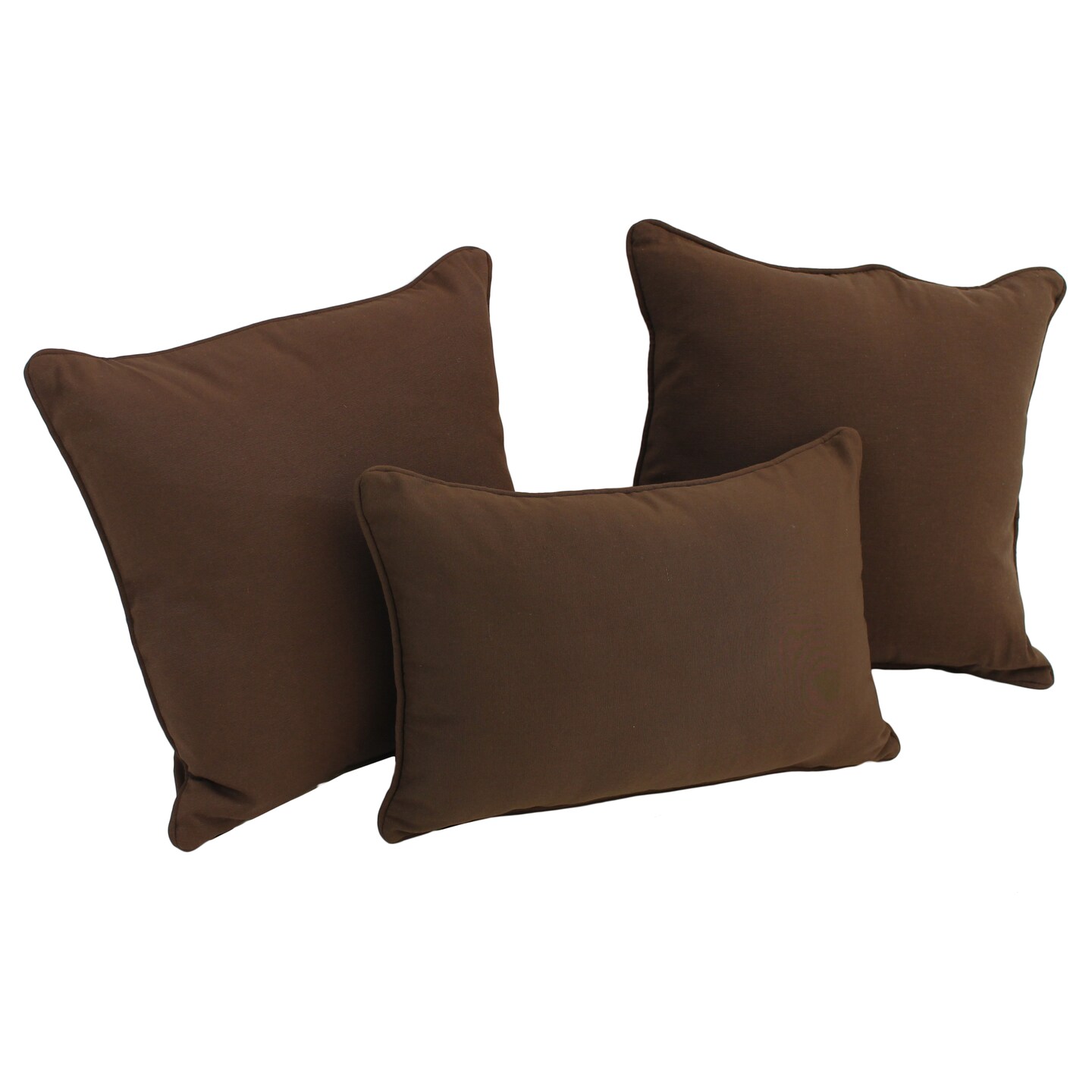 Double-corded Solid Twill Throw Pillows with Inserts (Set of 3 ...