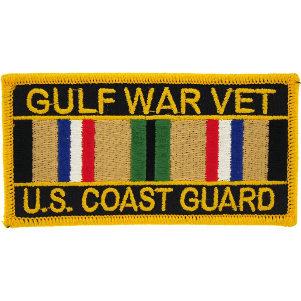 Eagle Emblems Patch-Gulf War, Vet, US Coast Guard Service Ribbon (4"X2 ...