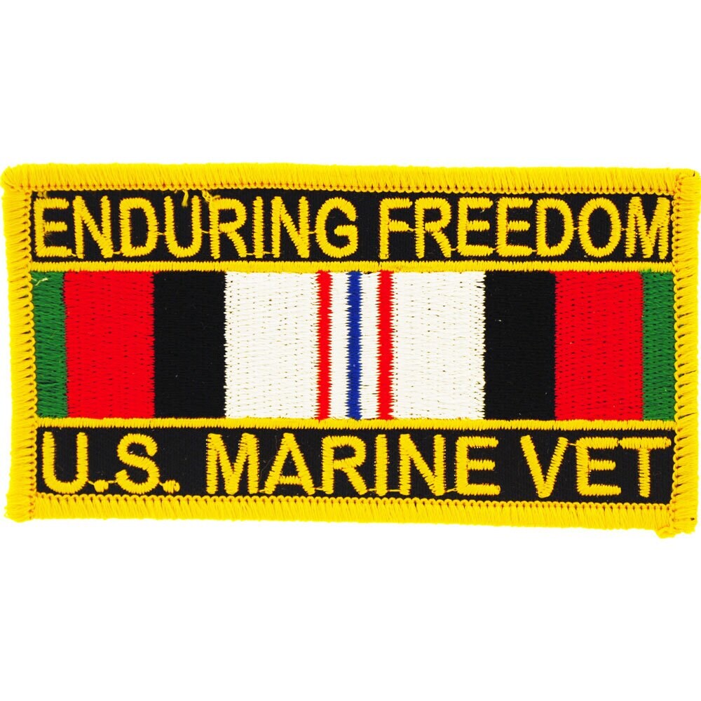 Eagle Emblems Patch-Enduring Freedom USMC Service Ribbon (4"X2-1/8 ...