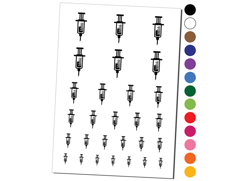 Medical Syringe Temporary Tattoo Water Resistant Fake Body Art Set ...