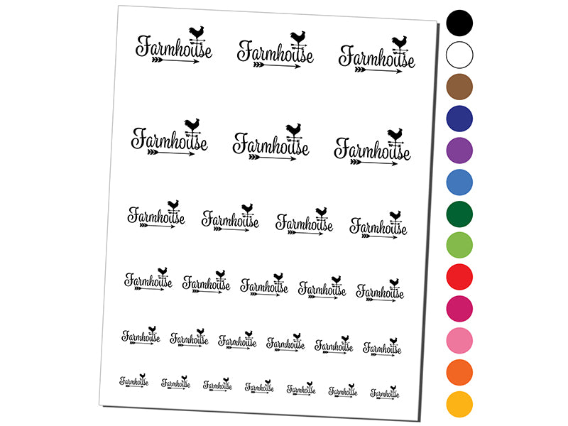 Farmhouse Script Font Arrow Rooster Weathervane Temporary Tattoo Water ...