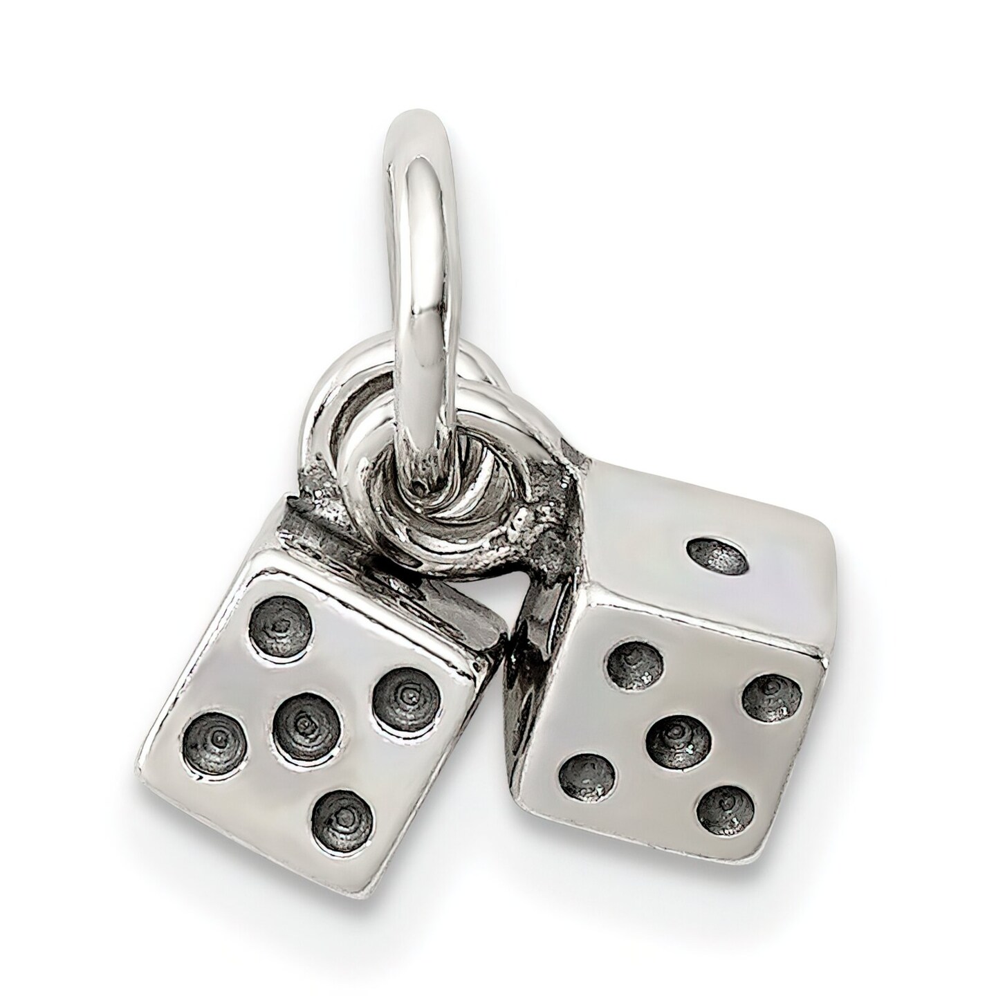 Sterling Silver Antiqued Dice Charm Pendant Jewelry 11mm x 11mm | Michaels