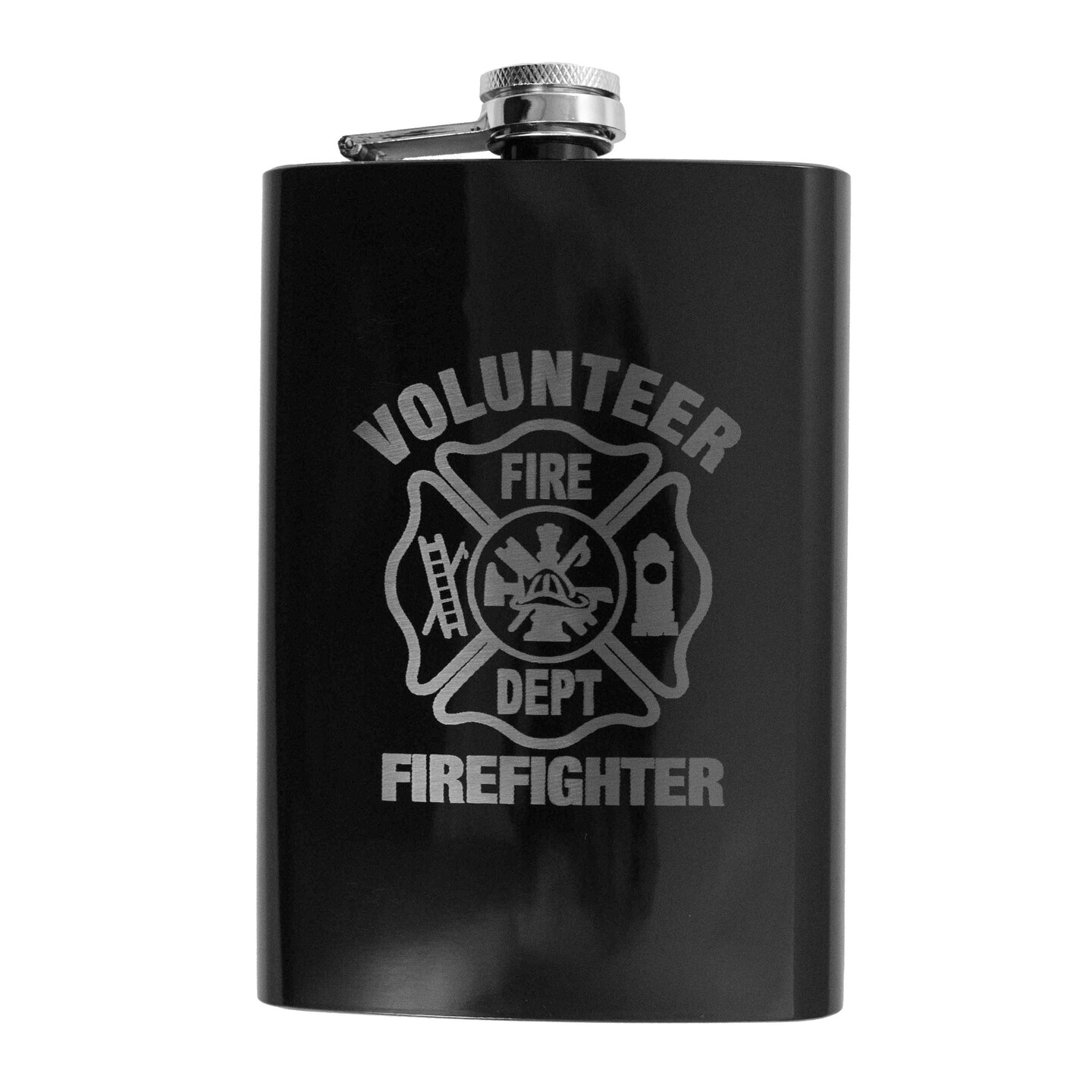 8oz BLACK Volunteer Firefighter Logo Flask | Michaels