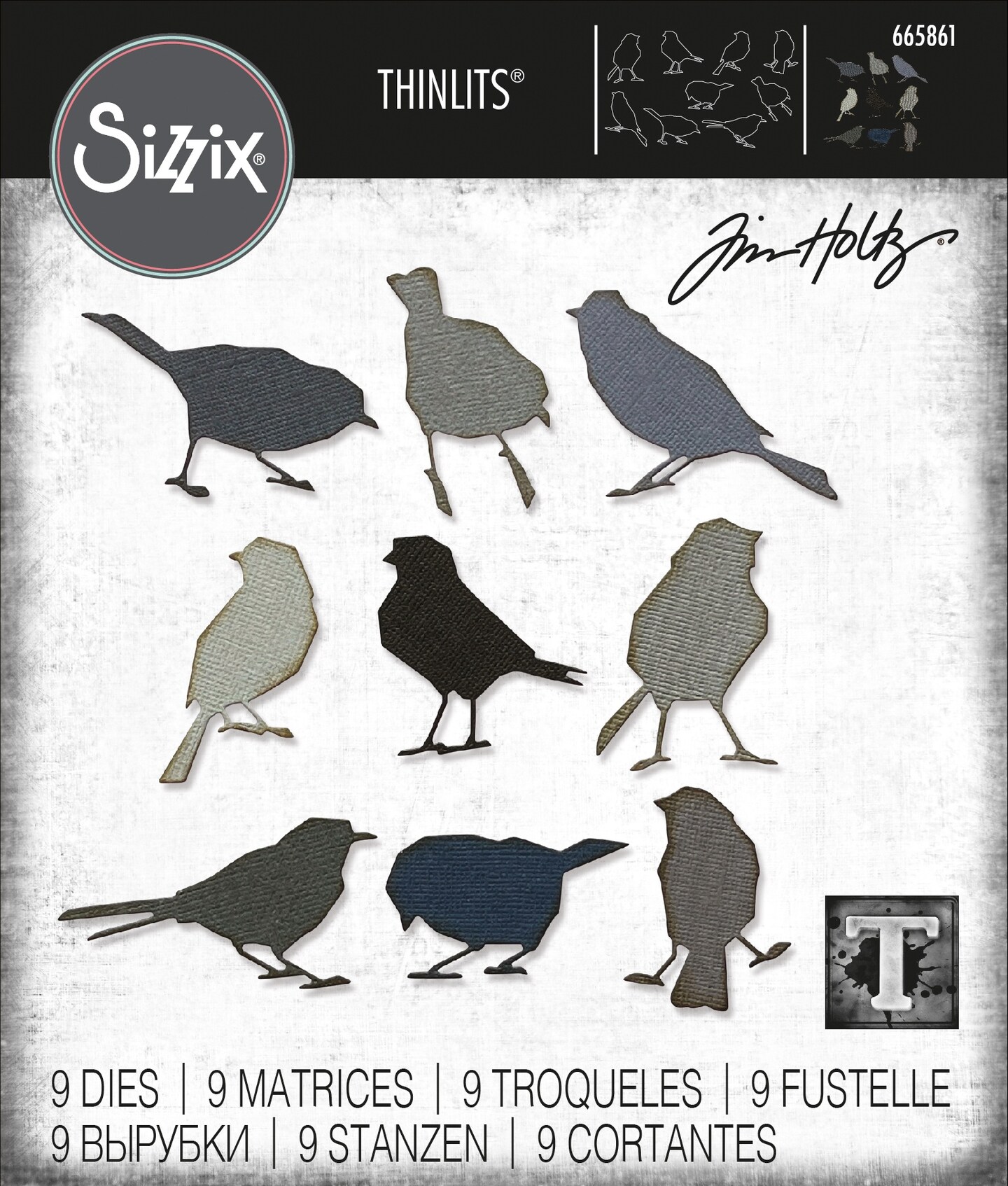 Sizzix Thinlits Dies By Tim Holtz 9/Pkg-Silhouette Birds, Count: 1 ...