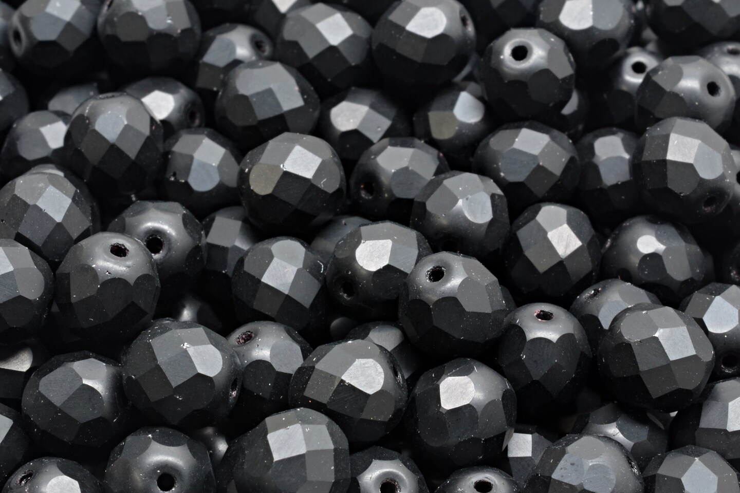 8mm Czech Fire Polish Beads, Jet Matte, 25 pieces | Michaels