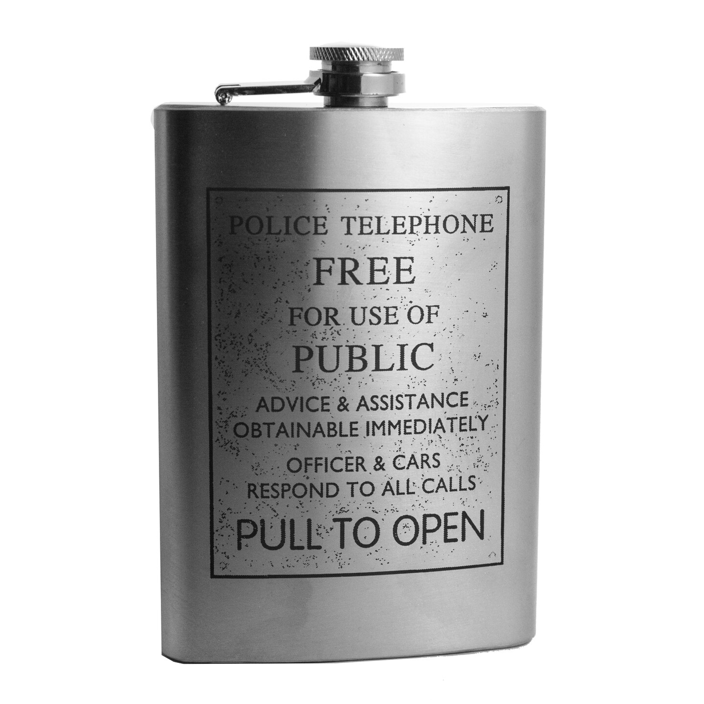 8oz Police Telephone Sign Stainless Steel Flask | Michaels