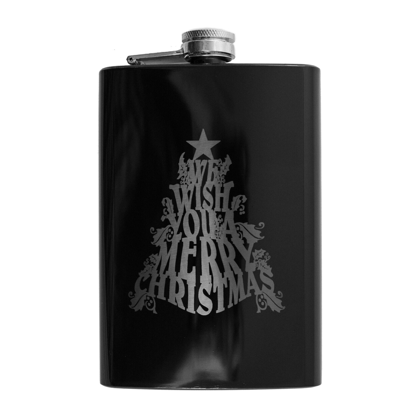 8oz We Wish You a Merry Christmas Black Flask | Michaels