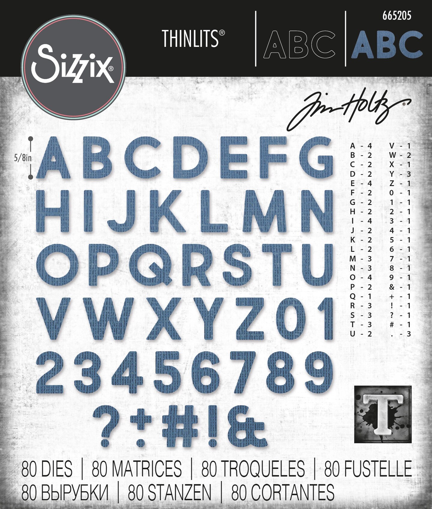 Sizzix Thinlits Dies By Tim Holtz 80/Pkg-Alphanumeric Bold | Michaels