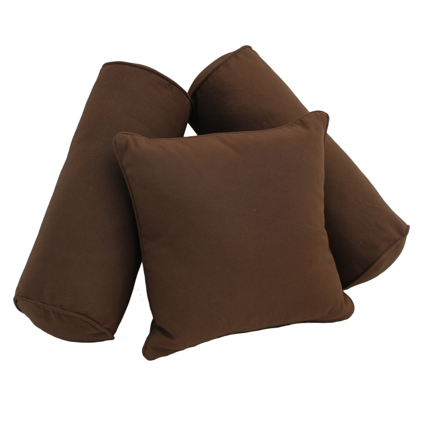 Double-corded Solid Twill Throw Pillows with Inserts (Set of 3 ...