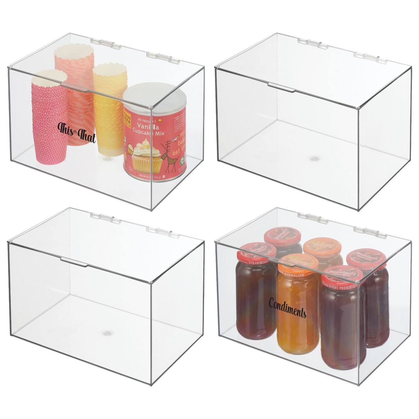 mDesign Stackable Kitchen Storage Box + 32 Labels | Michaels