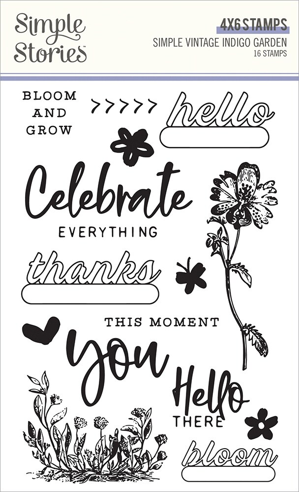 Simple Vintage Indigo Garden Photopolymer Clear Stamps | Michaels