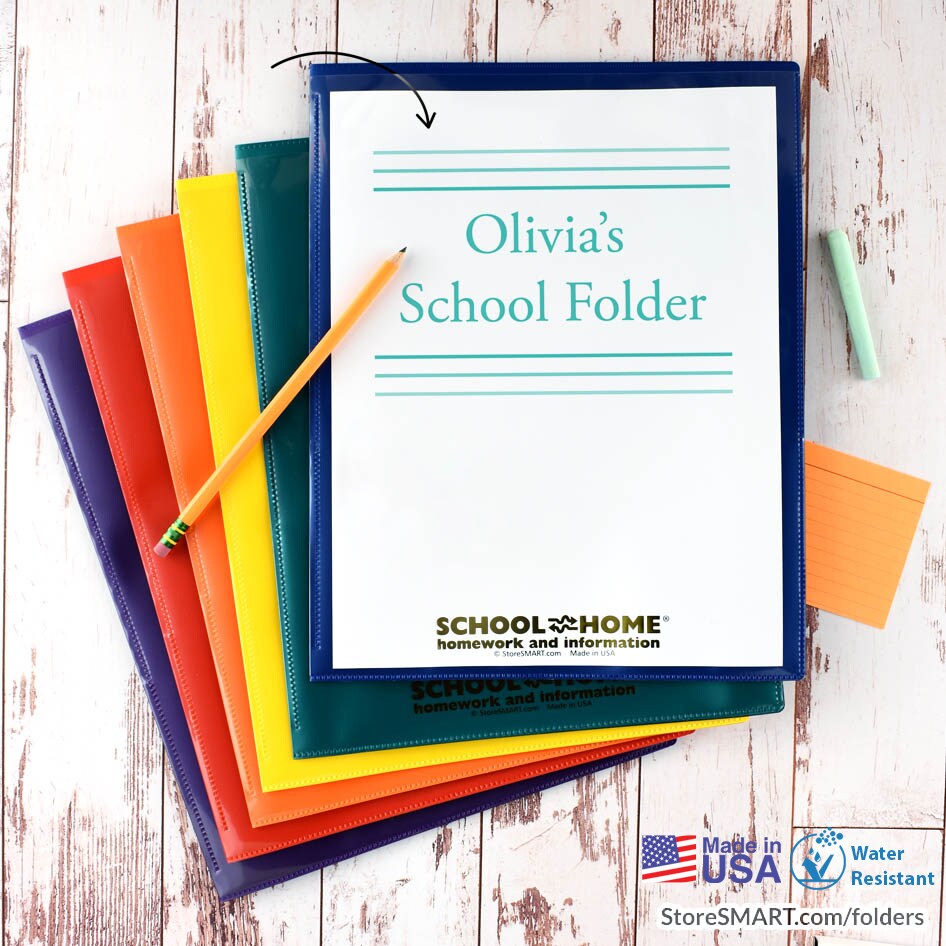 Primary Colors - School / Home Plastic Folders - English - Assorted ...
