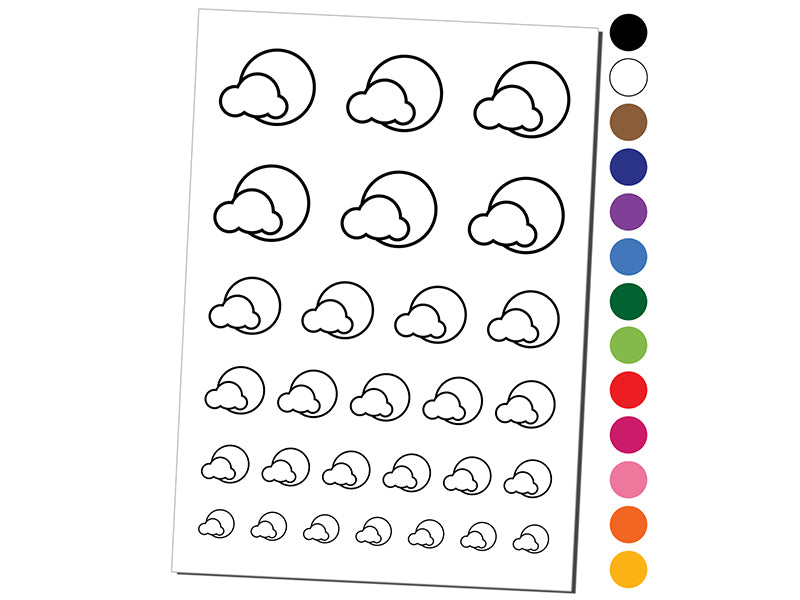 Partly Cloudy Weather Temporary Tattoo Water Resistant Fake Body Art ...