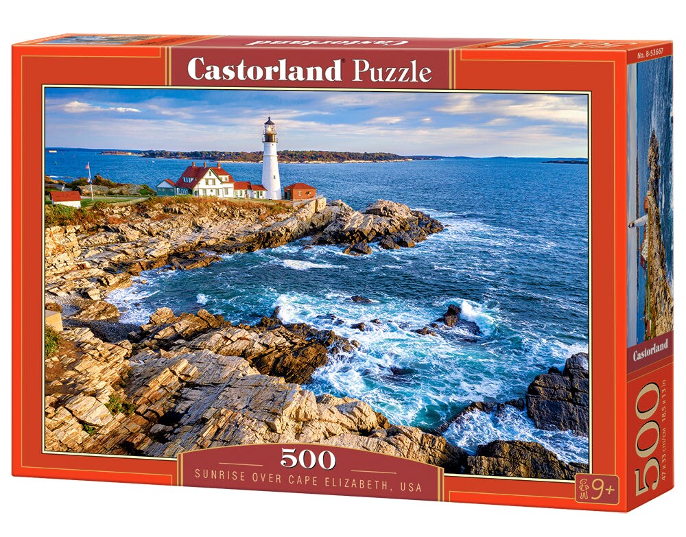 500 Piece Jigsaw Puzzle, Sunrise over Cape Elizabeth, Sea puzzle ...