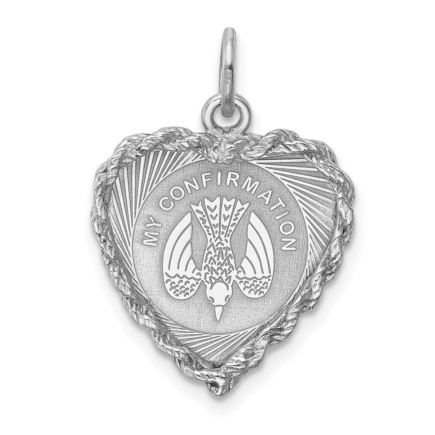Sterling Silver Confirmation Heart Charm Jewerly 19mm x 16mm | Michaels