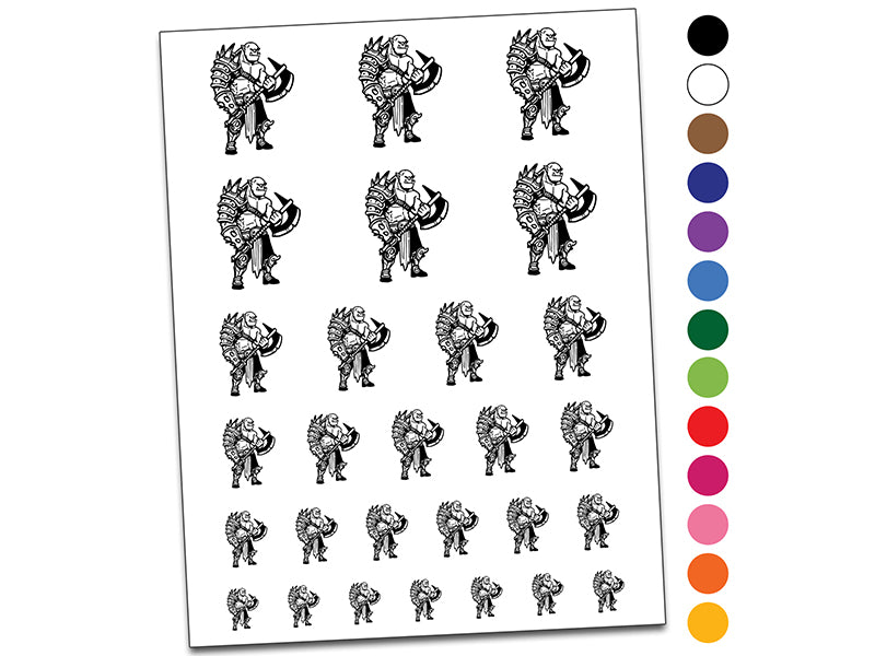 Orc Warrior Berserker Dungeons and Dragons Monster Temporary Tattoo ...