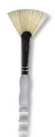 SOFT GRIP WHITE BRISTLE LONG HANDLE FAN 2 | Michaels