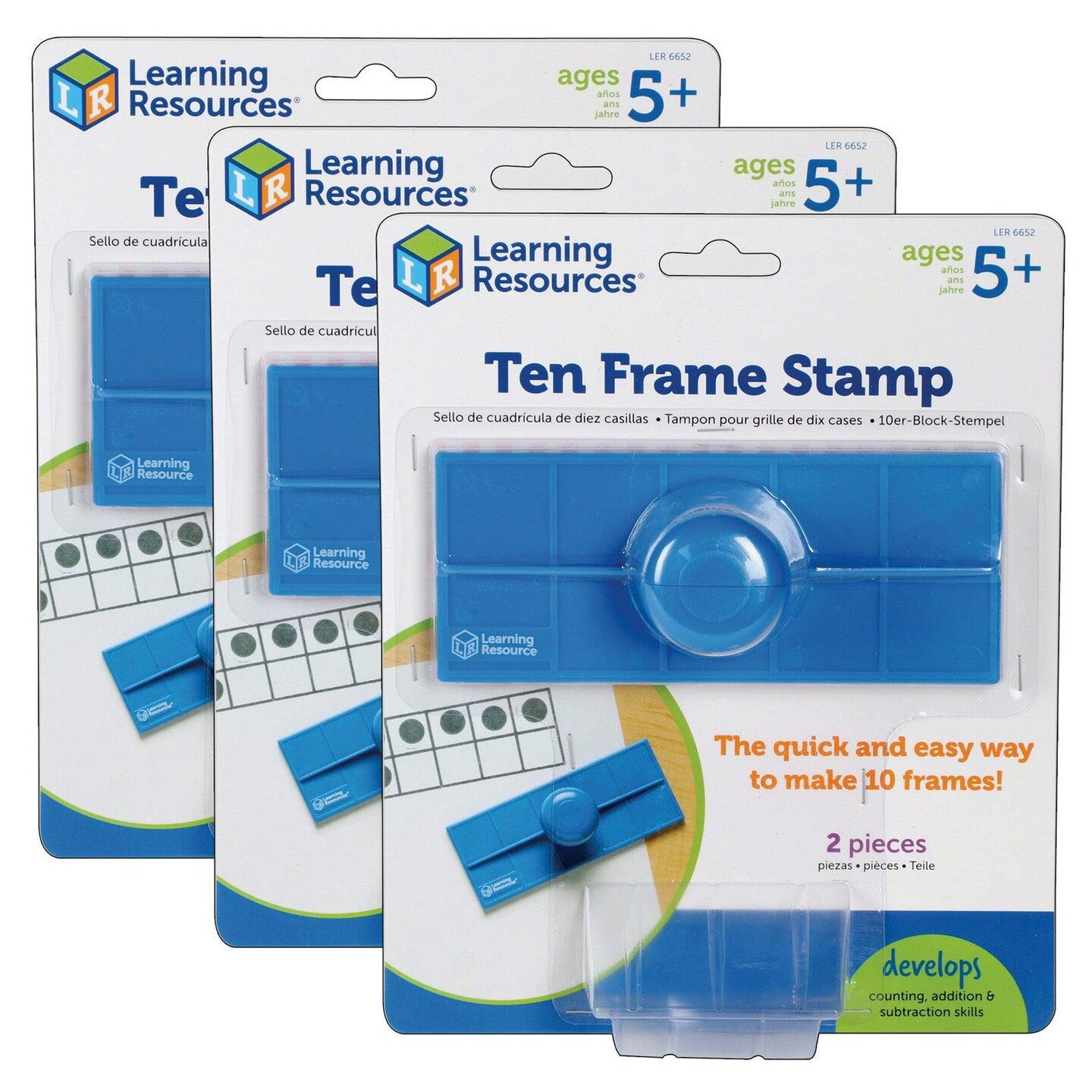 Ten Frame Stamp, Pack of 3 | Michaels