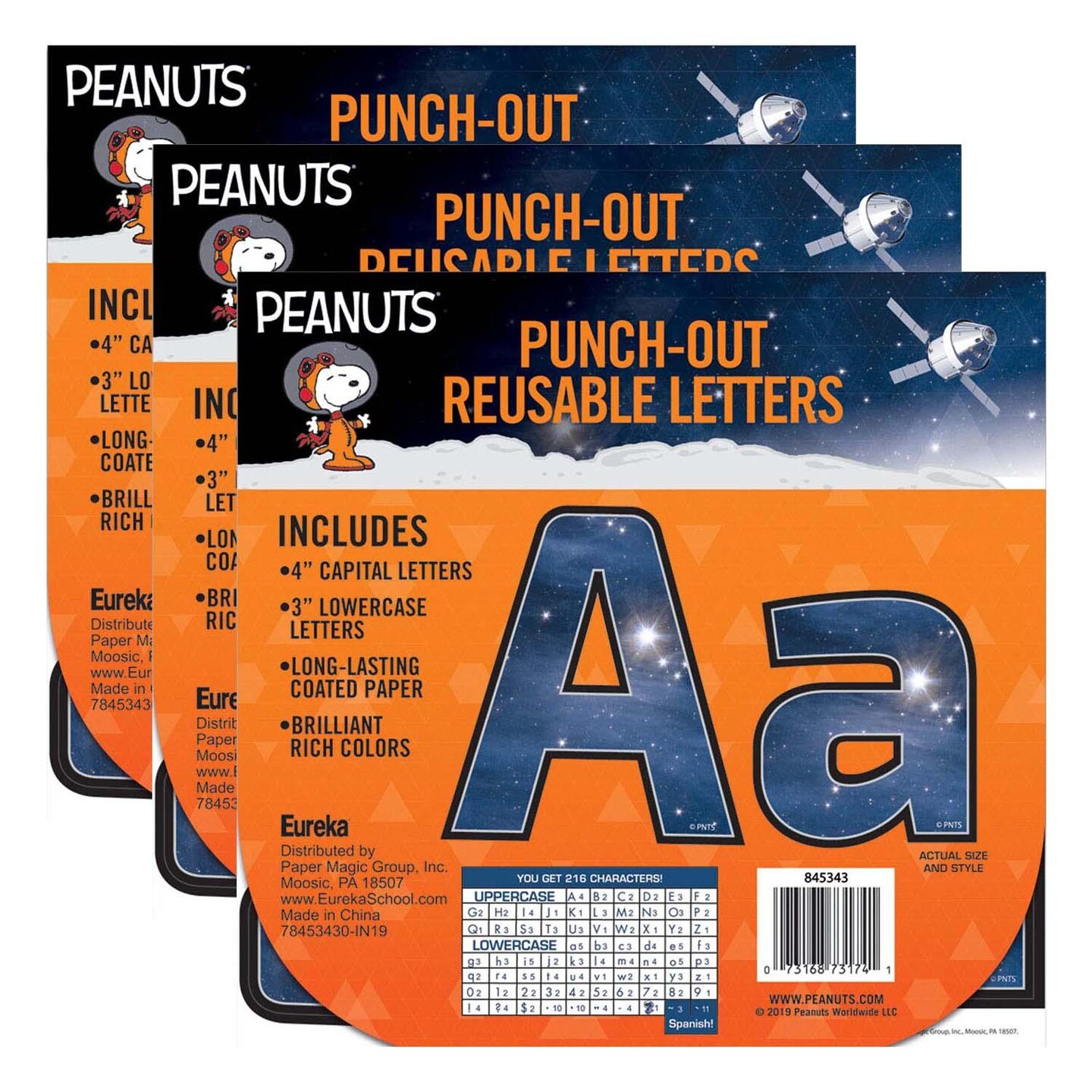 Peanuts® NASA Deco 4" Letters, 216 Per Pack, 3 Packs | Michaels