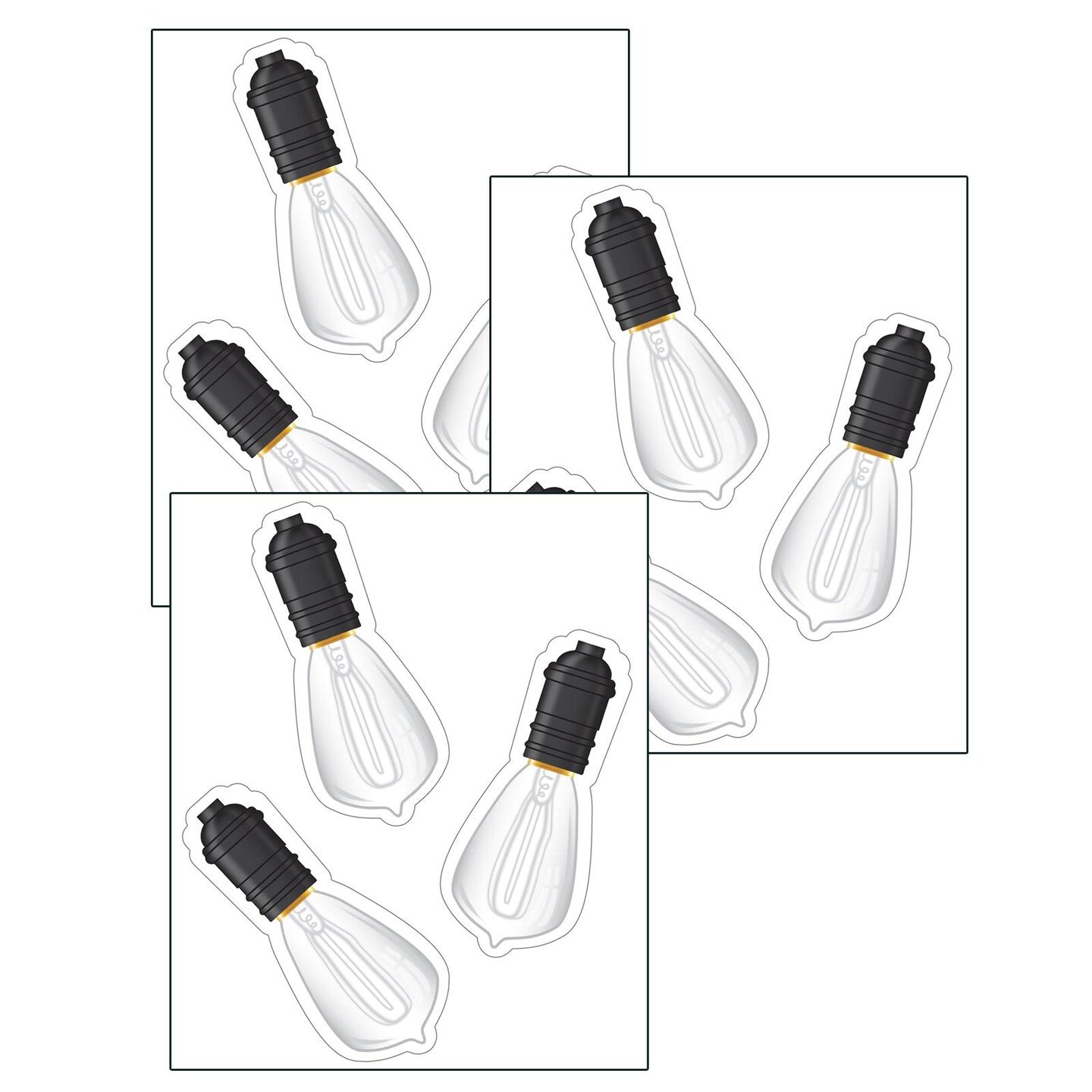 Industrial Cafe Vintage Light Bulb Cut-Outs, 36 Per Pack, 3 Packs ...