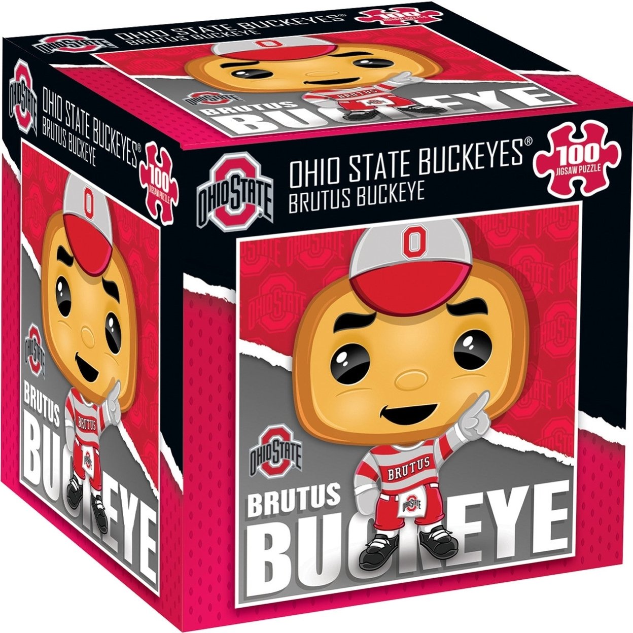 Brutus Ohio State Buckeyes 100 Piece Jigsaw Puzzle 10X10 Ncaa Mascot ...