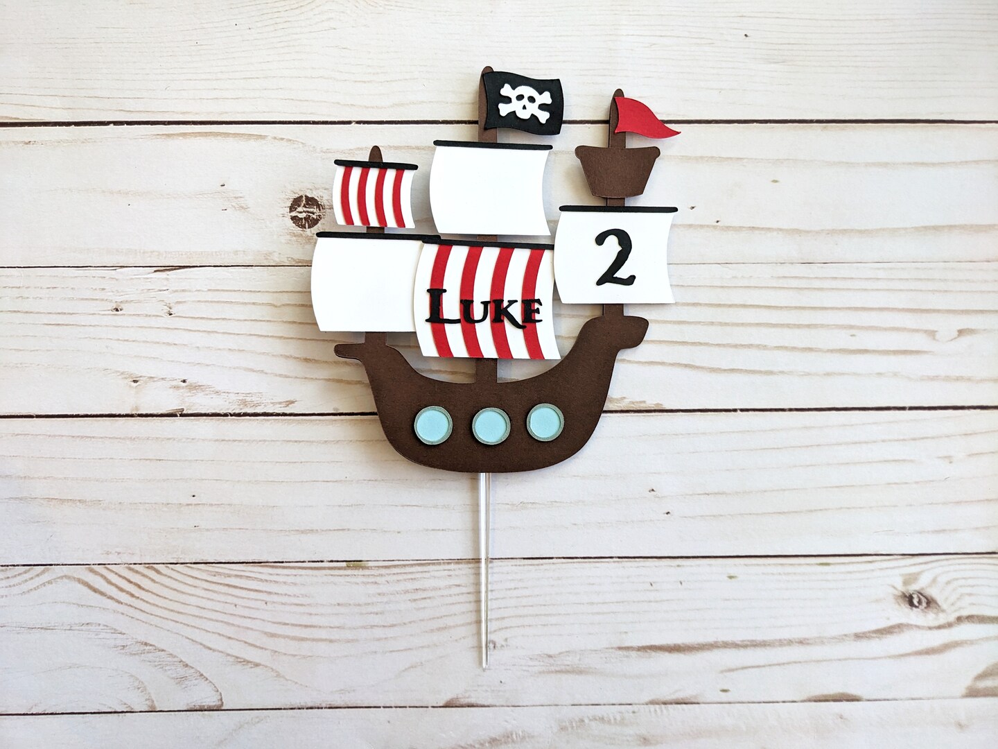 Pirate Ship Cake Topper, Pirate Birthday Cake Topper | MakerPlace by ...