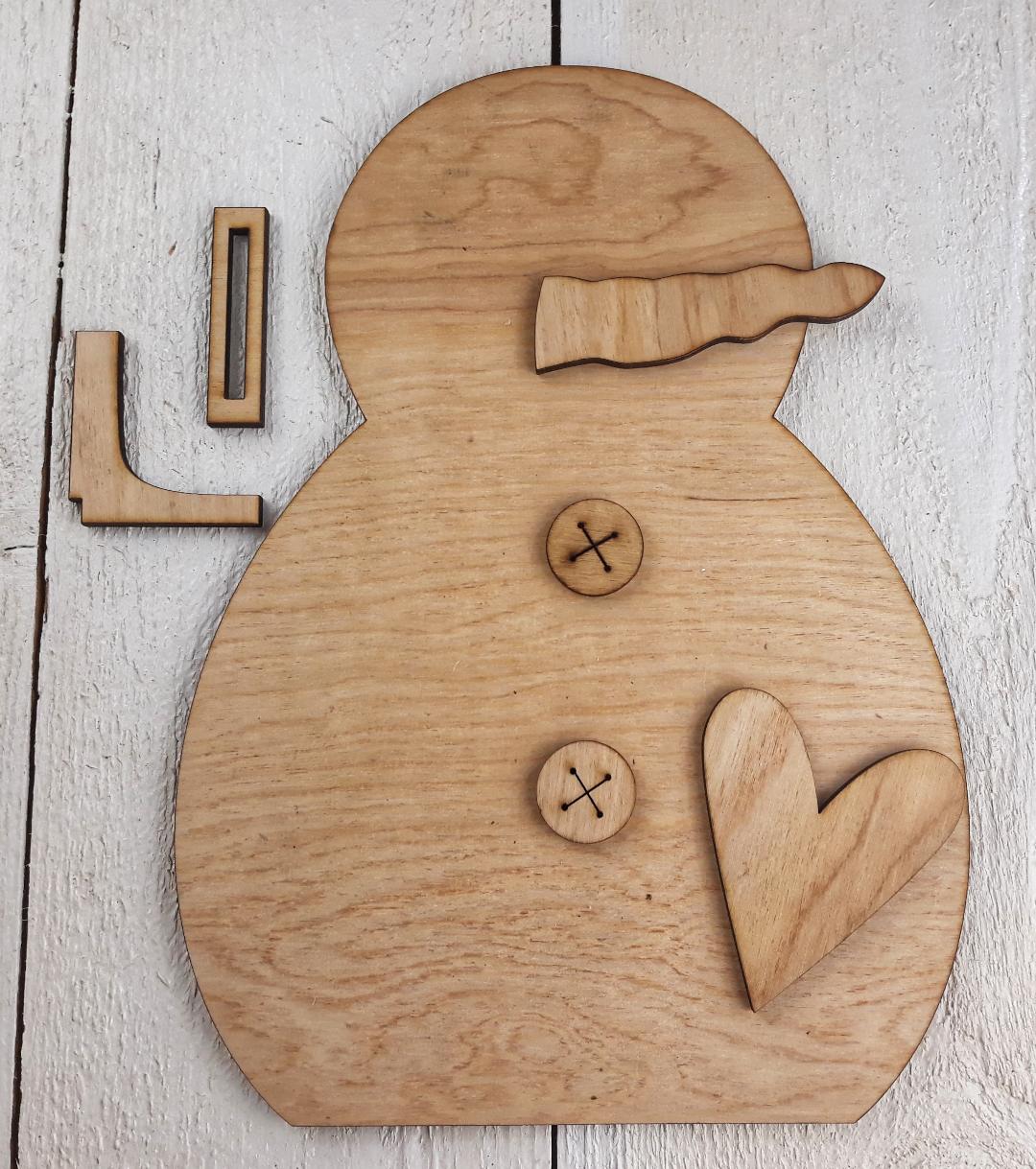 UNFINISHED Wood snowman blank, Winter craft kit, DIY snowman craft ...