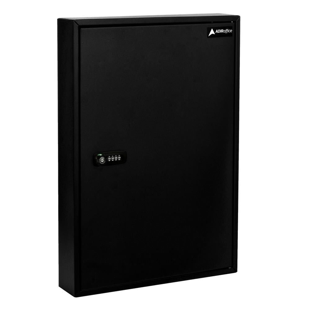 AdirOffice 100-Key Steel Storage Key Lock Box with Combination and Key ...