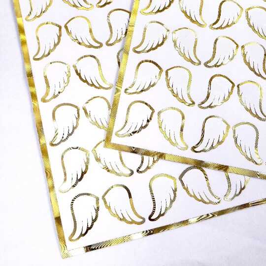 Angel Wing Stickers, set of 42 white and gold wings | MakerPlace by ...