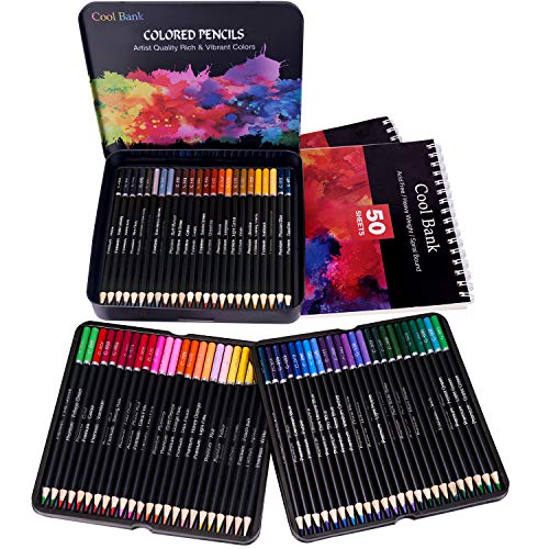 72 Professional Colored Pencils, Artist Pencils Set with 2 x 50 Page ...