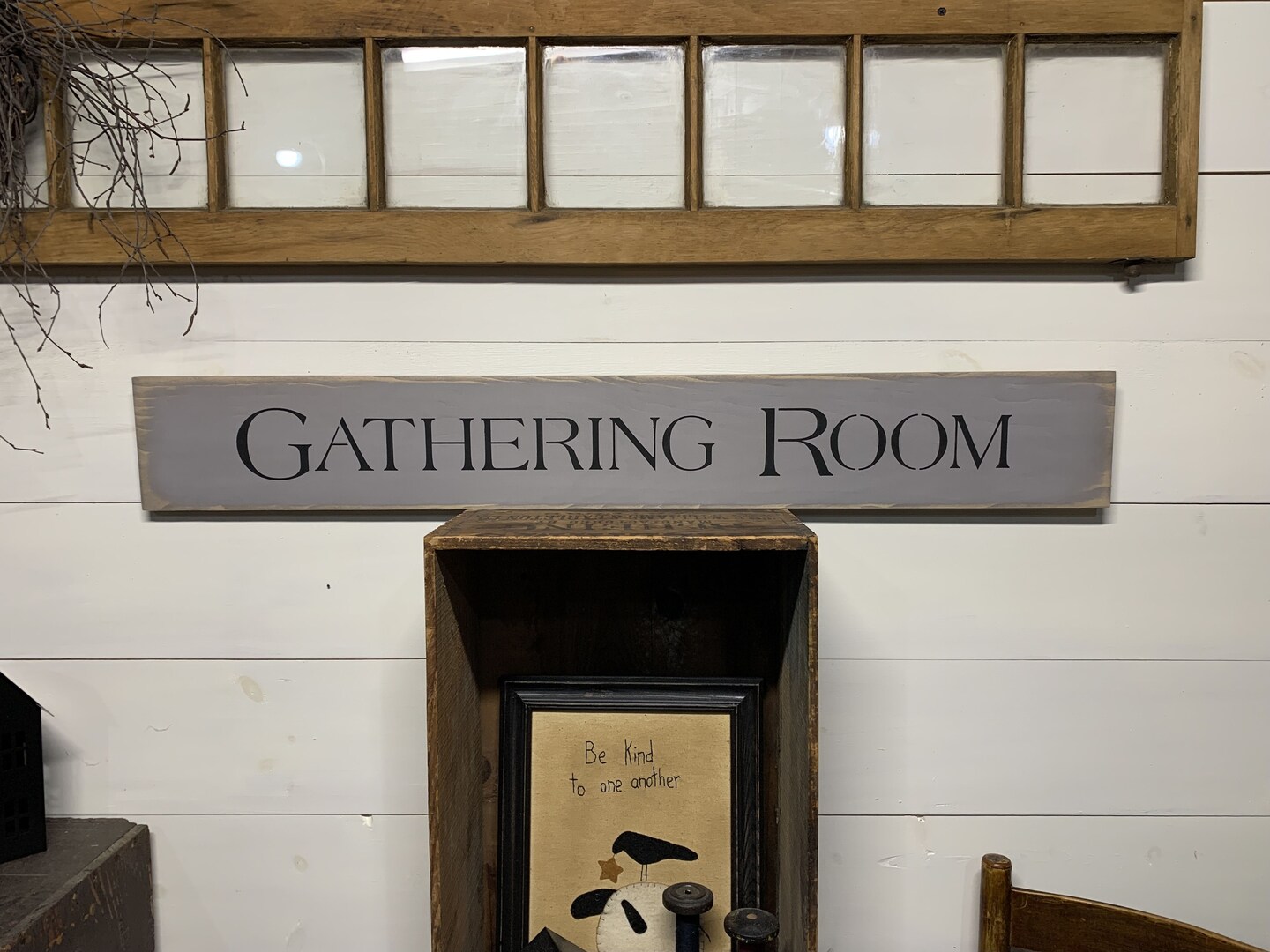S103 Handmade wood sign 40 x 5.5 x .75. Gathering Room | MakerPlace by ...