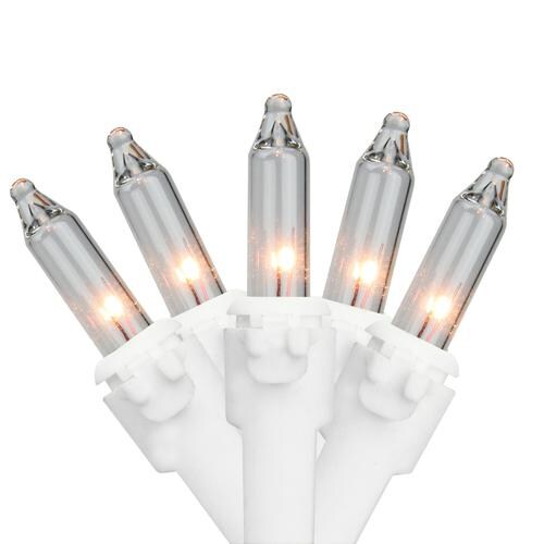 Brite Star Mini Commercial Christmas Light Set - Clear - 34' White Wire ...