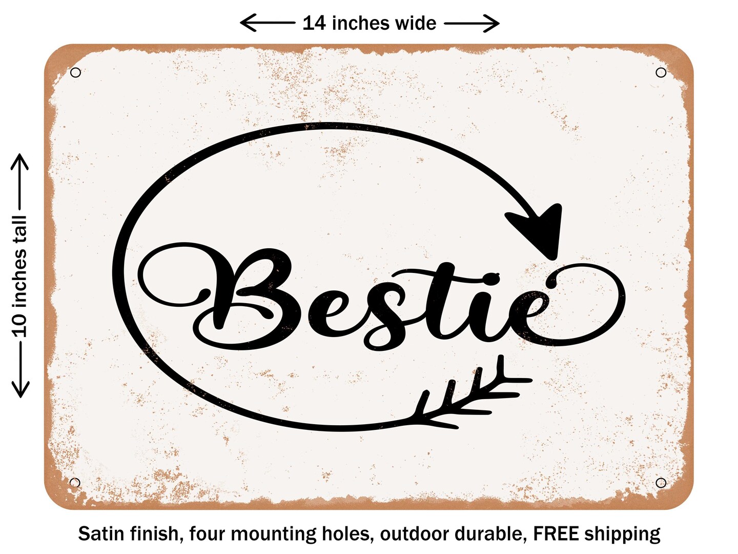 DECORATIVE METAL SIGN - Bestie - Vintage Rusty Look | Michaels