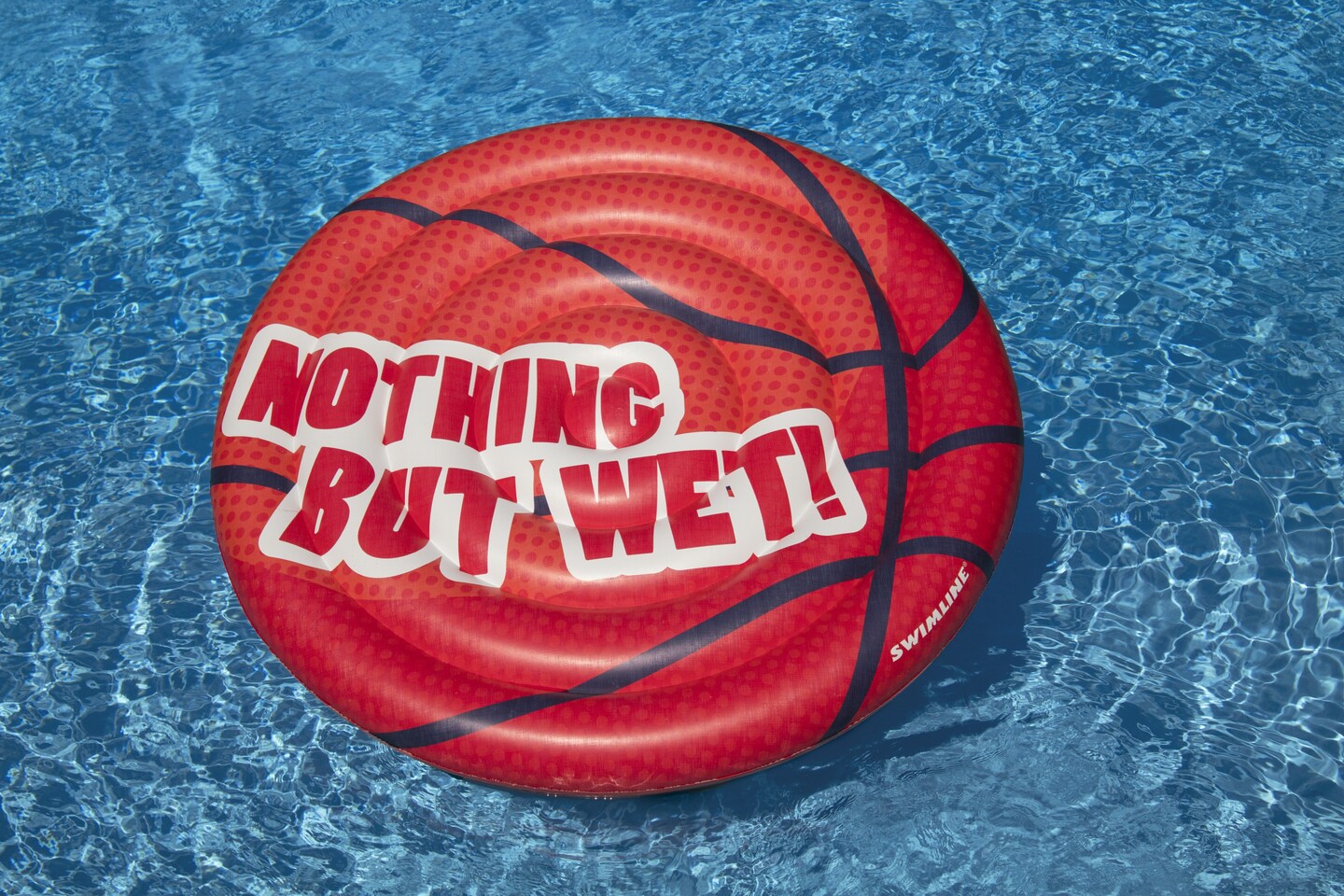 Swim Central 60" Inflatable Red, Black and White Basketball Island ...