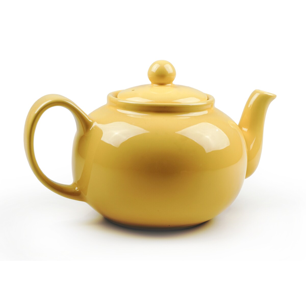 Contemporary Home Living 9.5" Yellow Solid 42 Oz. Stoneware Teapot ...