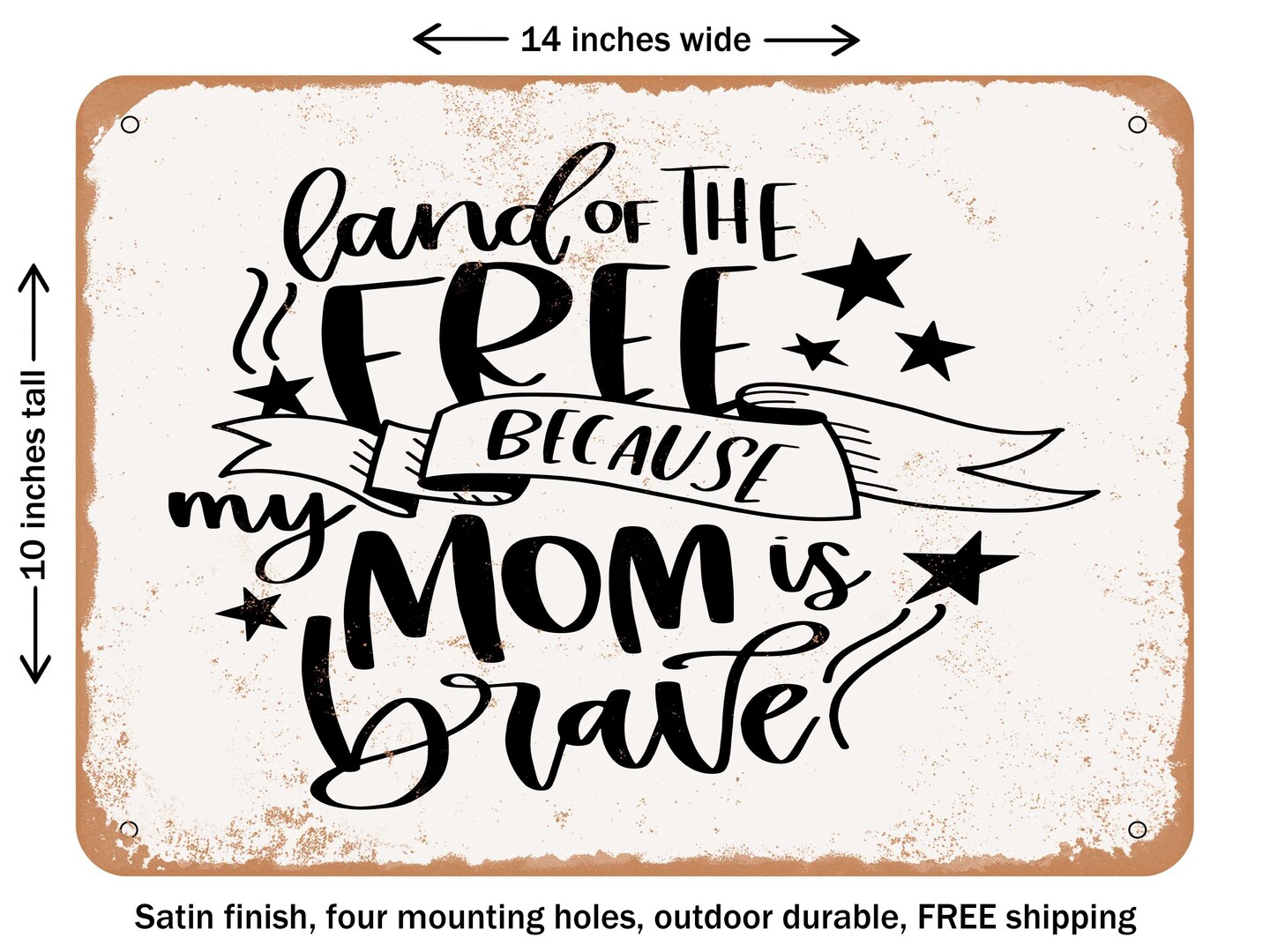 DECORATIVE METAL SIGN - Mom is Brave - Vintage Rusty Look | Michaels