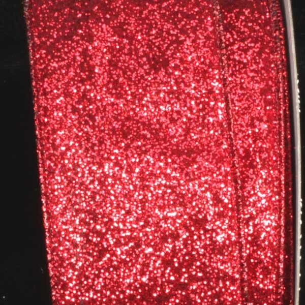 The Ribbon People Sparkling Red Glitter Wired Craft Ribbon 2" x 40 ...