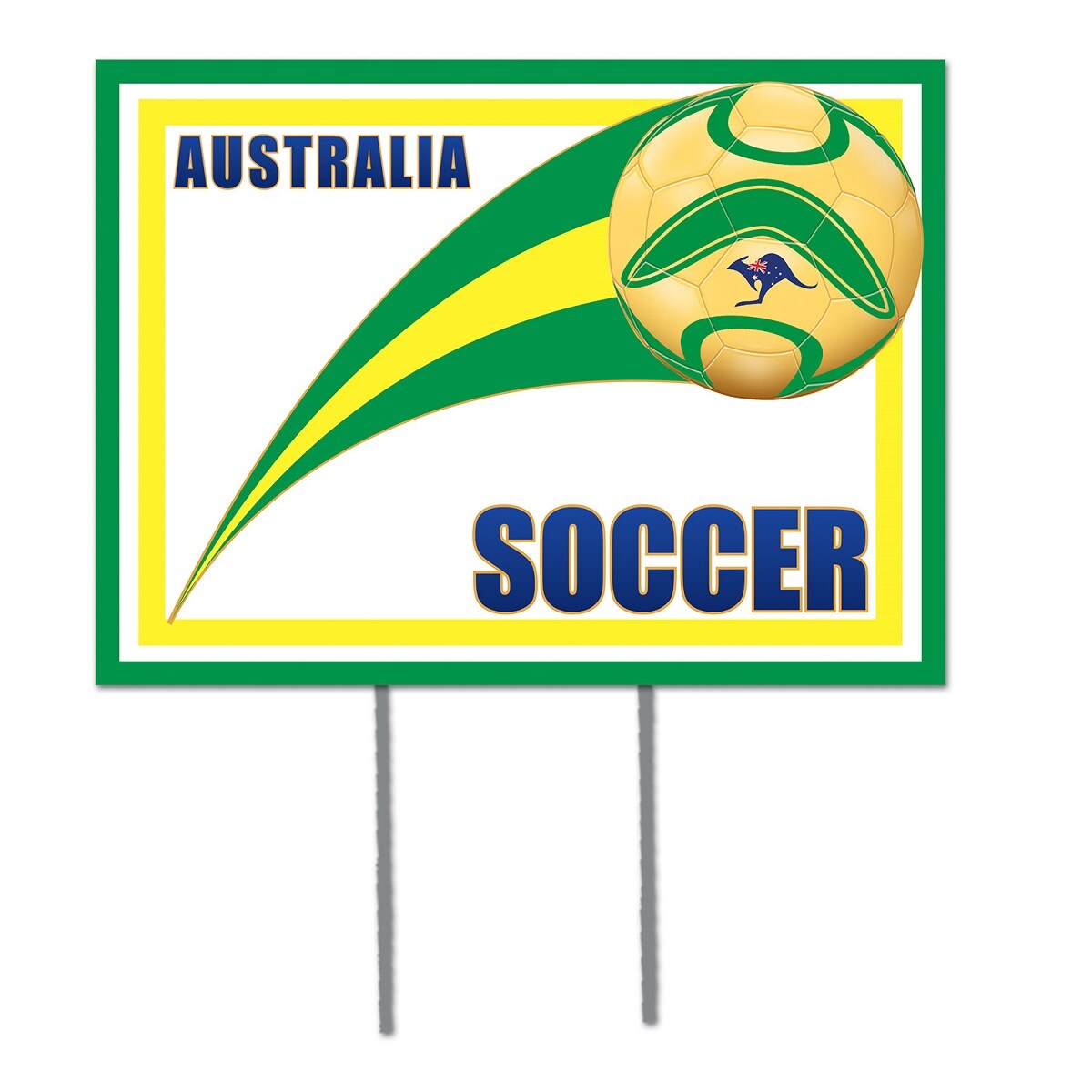 Beistle Pack of 6 Green, Yellow and White "Australia" Soccer Themed ...