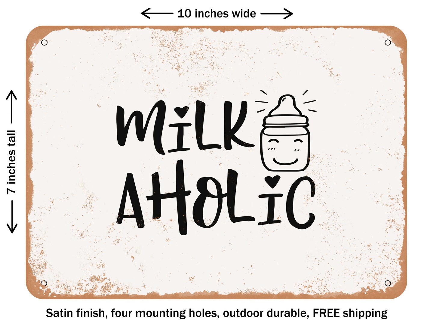DECORATIVE METAL SIGN - Milk Aholic - Vintage Rusty Look | Michaels