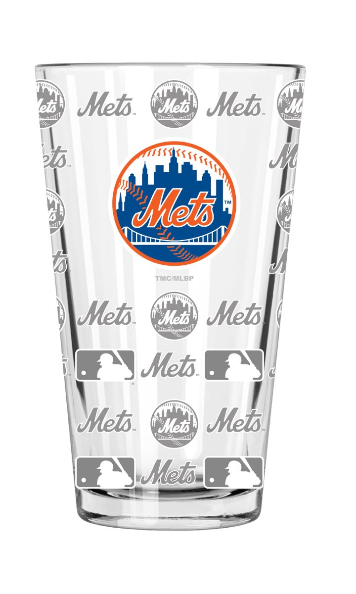 The Memory Company 5.75" Clear and Blue MLB New York Mets Sandblasted ...