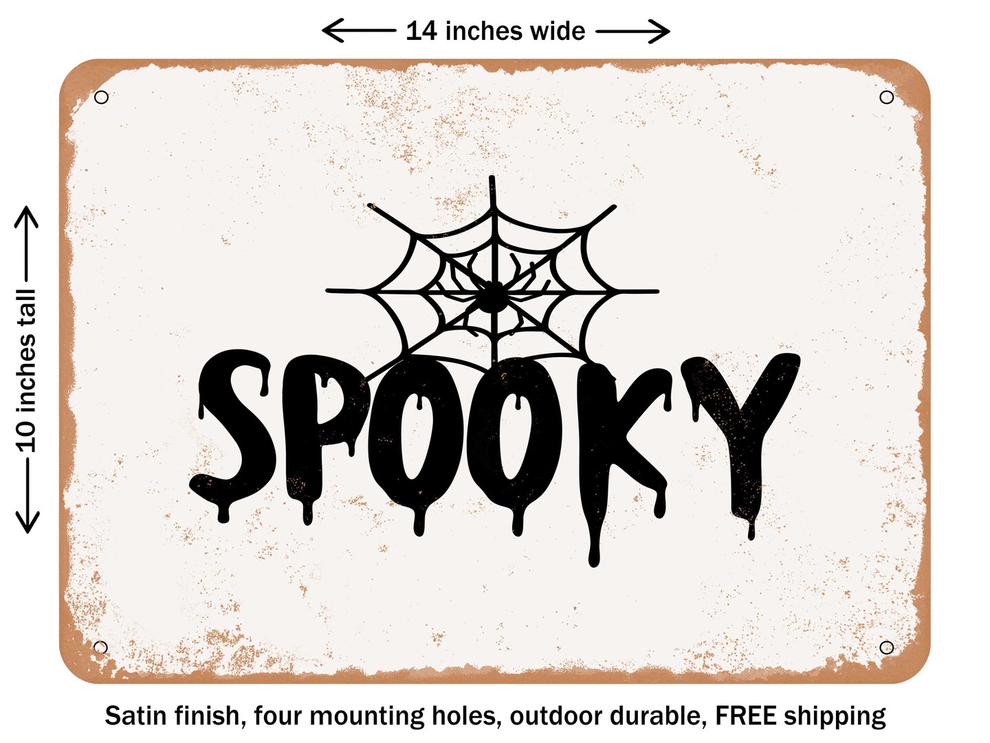 DECORATIVE METAL SIGN - Spooky - Vintage Rusty Look | Michaels
