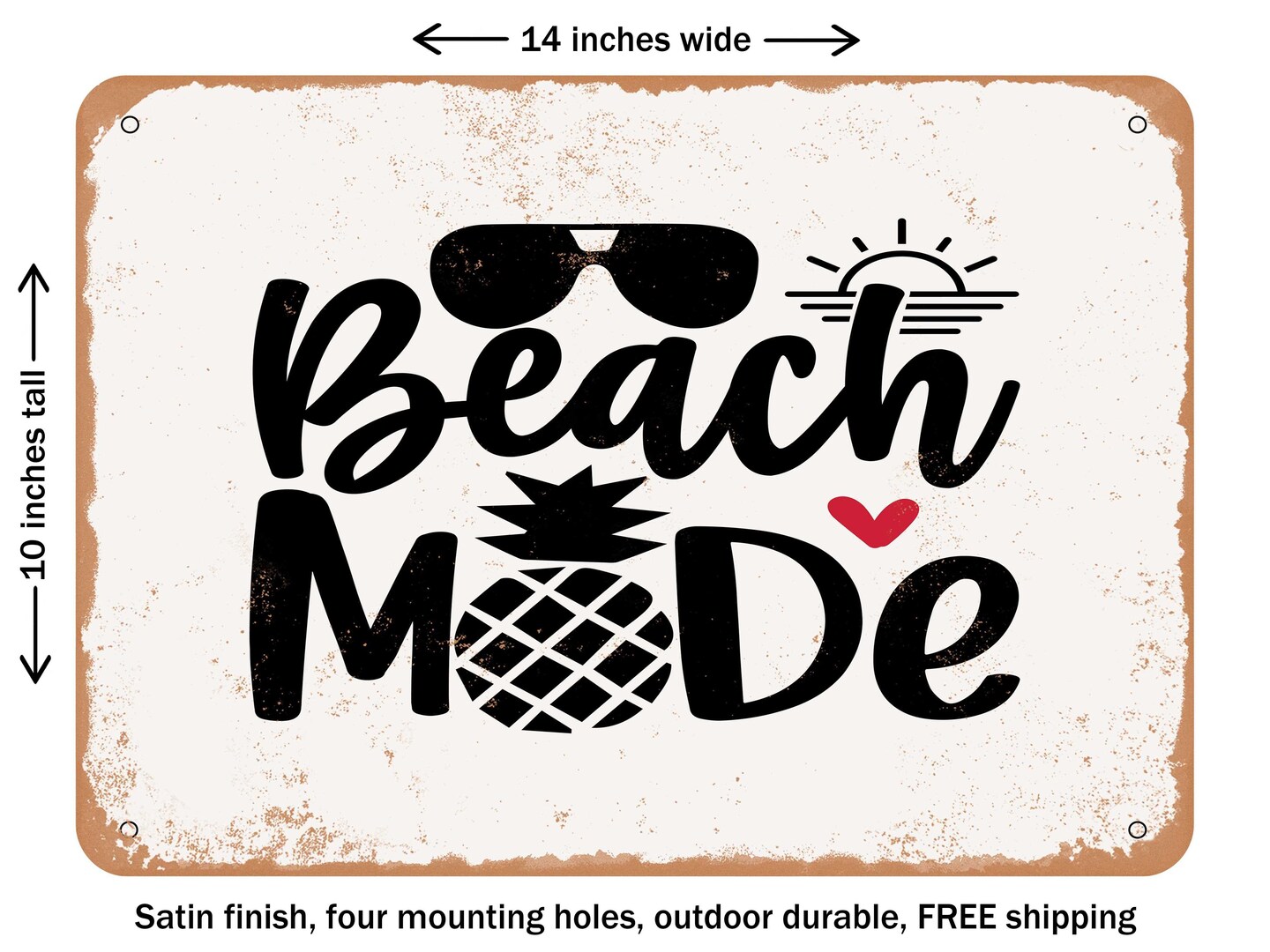 DECORATIVE METAL SIGN - Beach Mode - 2 - Vintage Rusty Look | Michaels