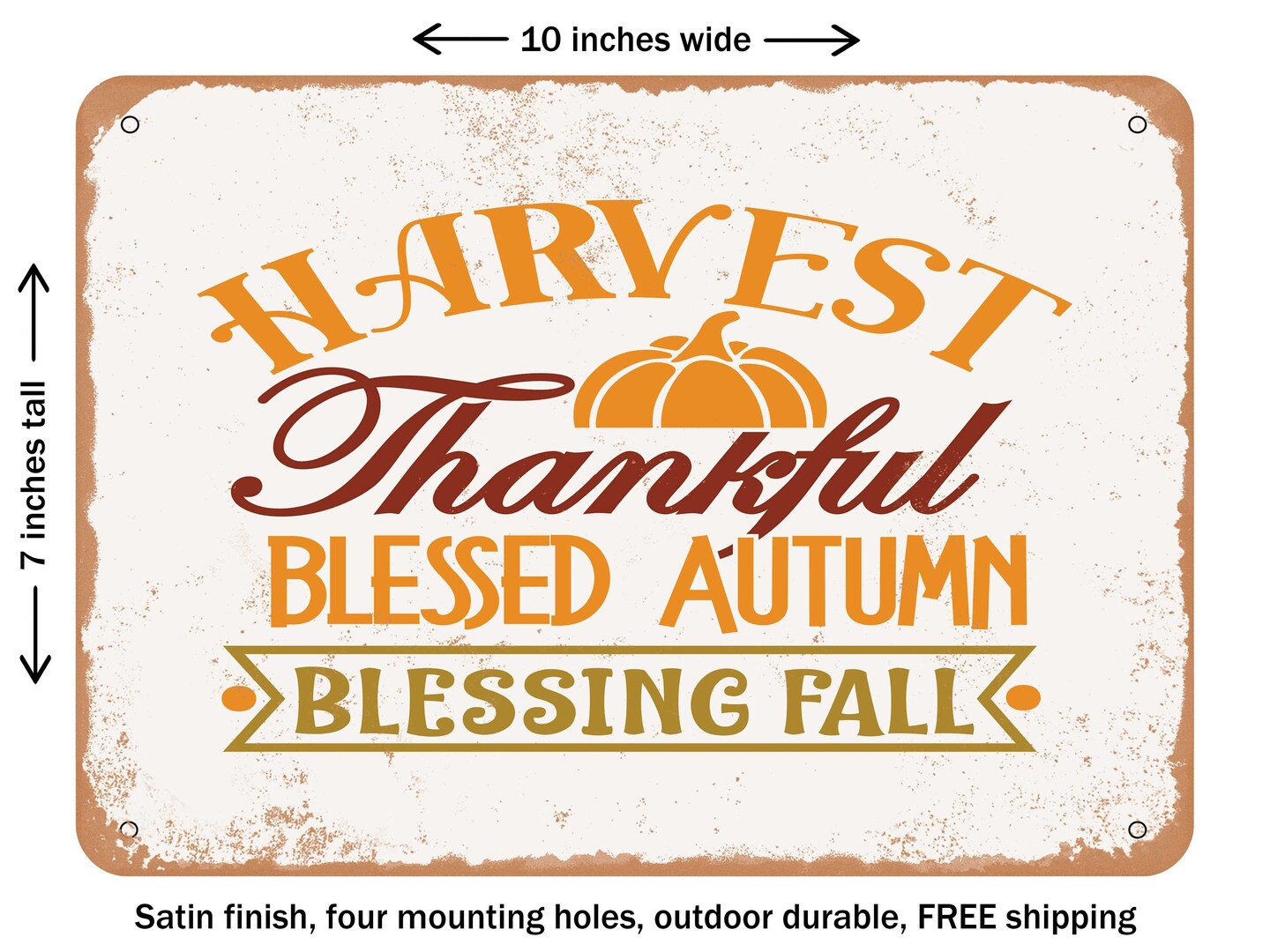 DECORATIVE METAL SIGN - Harvest Thankful Blessed Autumn Blessing Fall ...
