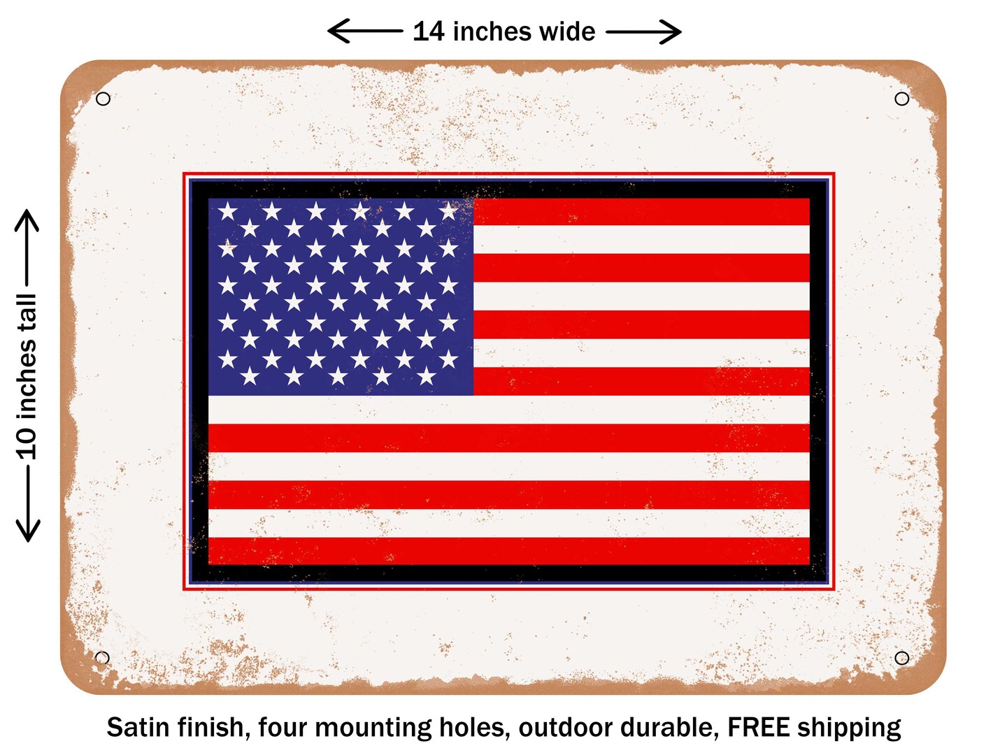 DECORATIVE METAL SIGN - d American Flag - Vintage Rusty Look | Michaels