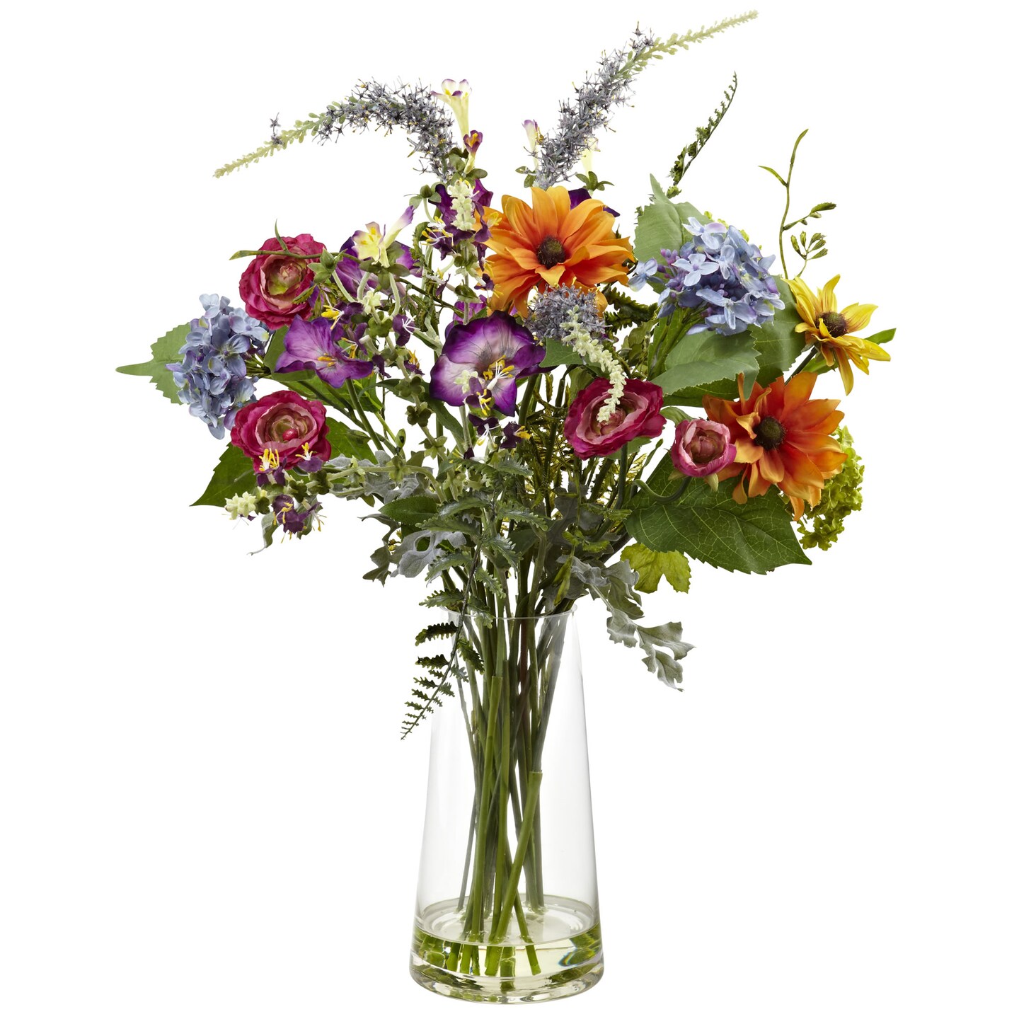 Nearly Natural 24" Spring Garden Artificial Floral Arrangement with ...