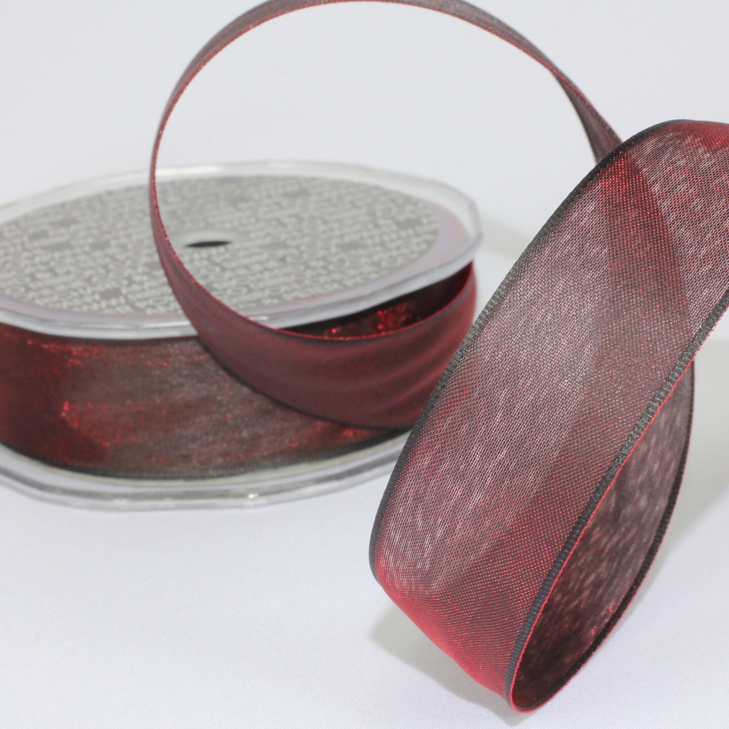 The Ribbon People Shimmering Wine Red Crystal Wired Edge Craft Ribbon 1 ...